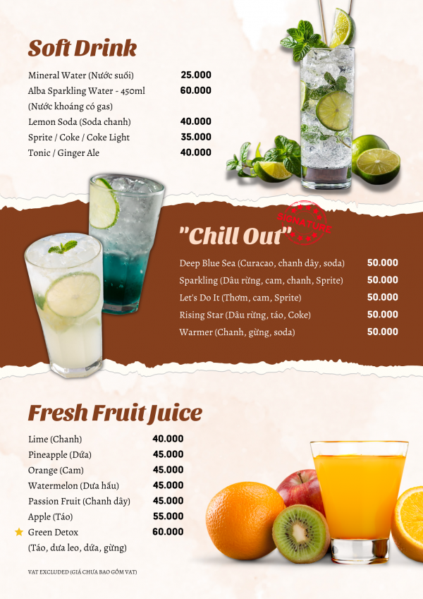 Menu Hoa Mai | Downtown Steakhouse