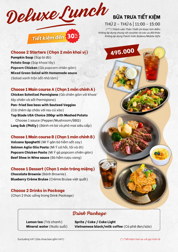 Menu Hoa Mai | Downtown Steakhouse