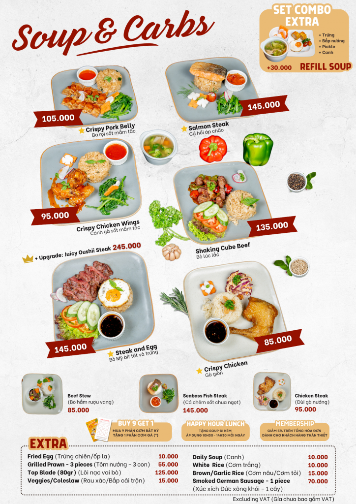 Menu Hoa Mai | Downtown Steakhouse